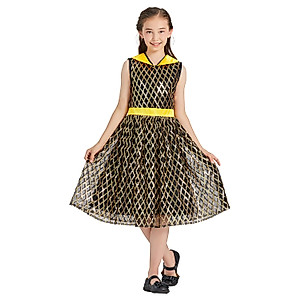 EOILFM Halloween Girls Elemental Ember Costume Cosplay Dress Set Outfit Coat Dress Up Pretend Play Toddler for Kids 9-10T