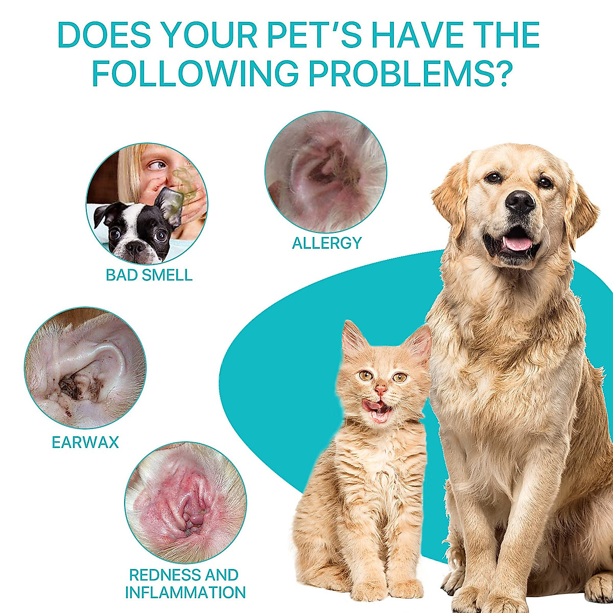 ALIVO Dog Ear Cleaner, Ear Cleaning Powder for Dogs & Cats Ear Infection, Pet Ear Powder Supports Dog Ear Infection Relief, Soothes Itchy Ears & Relieve Scratching, Dog Ear Care Cleaning Powder - 30g