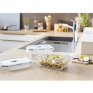 Luminarc 3.4 Cup Pure Box Active 6-Piece Food Storage Rectangle Set, Clear