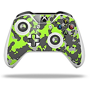 WraptorSkinz Decal Vinyl Skin Wrap Compatible with Xbox One S/X Controller - WraptorCamo Old School Camouflage Camo Lime Green (Controller NOT Included)