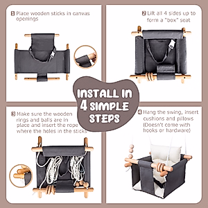 Tislly Baby Swing Outdoor Indoor Toddler Swing Seat with Safety Belt, Canvas Hanging Swings Outside Tree Swing Great Gift for Baby Boys Girls Kids Lovers