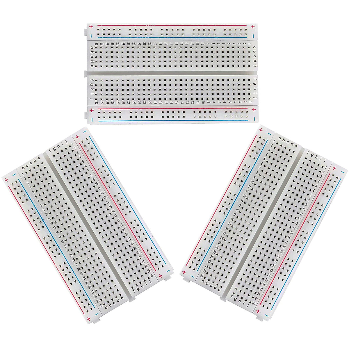 risingsaplings 3pcs Breadboard Prototype Board 400 Points Holes Universal Ties breadboard Experiment PCB Small for Arduino Project Raspberry pi DIY Power Rails Easy to use