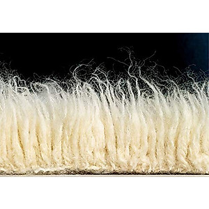 Linon 1400gram Natural Off White Wool Shag 2'4" X 4'3" Accent New Flokati Rug, 2' x 5'