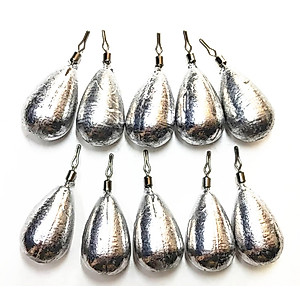 Kathy store INC 10 Pcs Teardrop Drop Shot Sinker/Drop Shot Finesse Sinker Fishing Sinkers in Various Sizes (Teardrop Drop Shot Sinker, 1/8 oz - 10 per Pack)