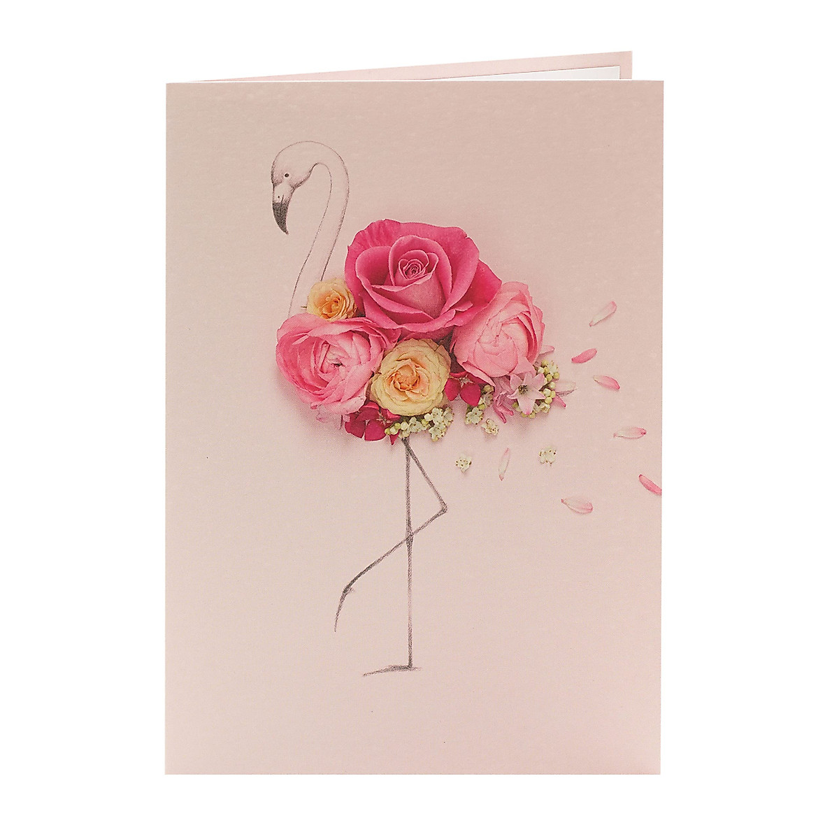 UK Greetings Birthday Card for Her - Birthday Card for Friend - Into the Meadow - Pink Floral Flamingo