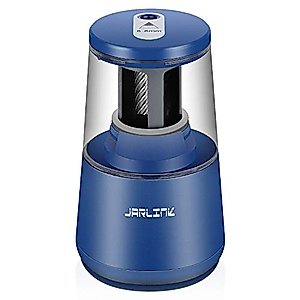 JARLINK Electric Pencil Sharpener, Heavy-Duty Helical Blade to Fast Sharpen, Auto Stop for No.2/Colored Pencils(6-8mm), USB/Battery Operated in School Classroom/Office/Home (Blue)