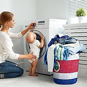 Costa Rica Paisley Flag Large Laundry Basket Hamper Bag Washing with Handles for College Dorm Portable