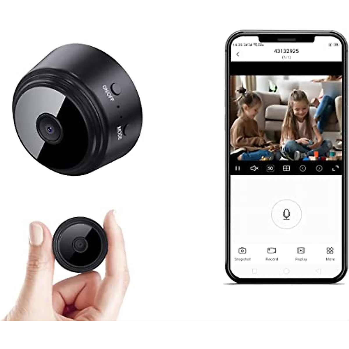 WAXOXIH Mini WiFi Spy Camera HD 1080P Wireless Hidden Camera Small Nanny Cam, Home Security Camera with Live App for Pets Baby Outdoor Indoor… (720p)