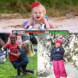 GLEDLOVES LED Gloves,LED Finger Gloves,Finger Light Gloves,LED Gloves for Kids Gifts,The Toys for 3-8 Year Old Boys Girls,Light Up Gloves have 5 Color/6 Mode,in Halloween Chrismas Party(1 Pair/S)