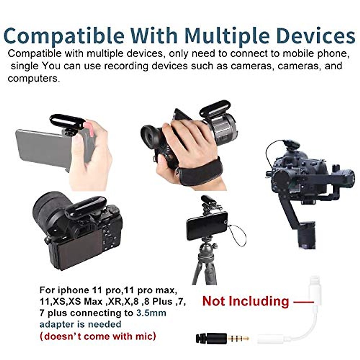 LESNGO 318C Wireless Lavalier Microphone, 20 UHF Channel Wireless Lapel Microphone XLR Lav Mic Compatible with iPhone Smartphone Camera Microphone for Streaming YouTube Interview Vlog (Black)