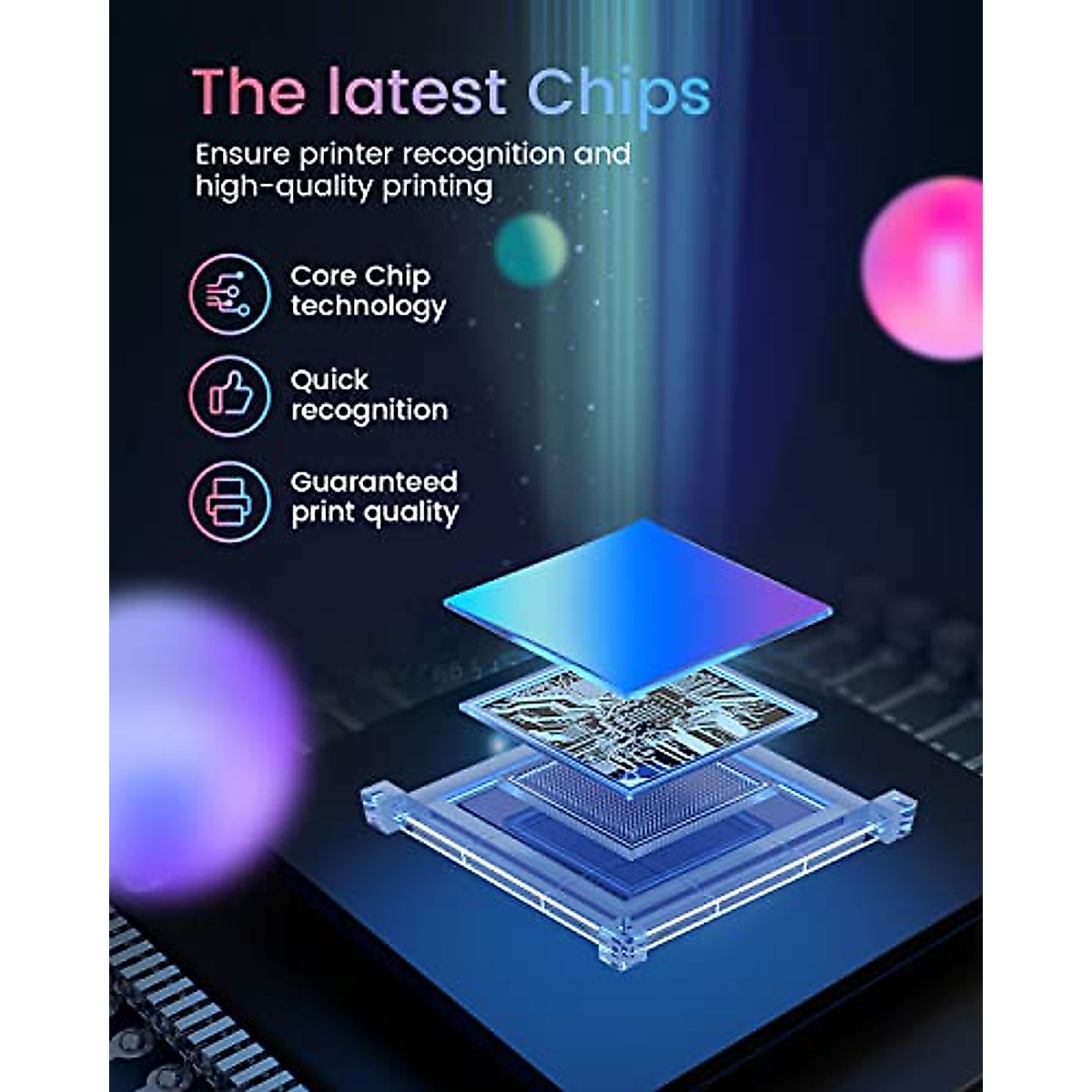 【5-Pack Larger Capacity】 950XL and 951XL Ink cartridges Combo Pack, Replacement for HP 950 951 XL Ink Cartridges Works with OfficeJet Pro 8600 8610 8620 8625 8630 8100 Printer Ink (2BK/1C/1M/1Y)