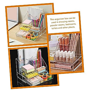 Garneck Stationery Organizer Acrylic Display Case Transparent Countertop Storage Rack Desk Drawer
