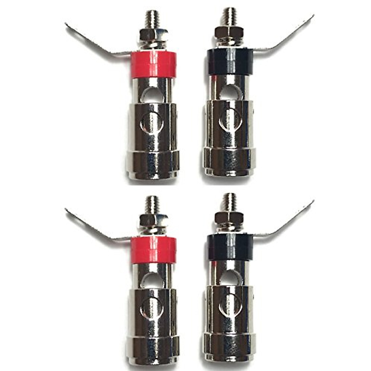 CESS Amplifier Terminal Connector Binding Post Push Quick Type -Binding Post Spring Loaded Press Subwoofer Basket Terminal (4 Pack)