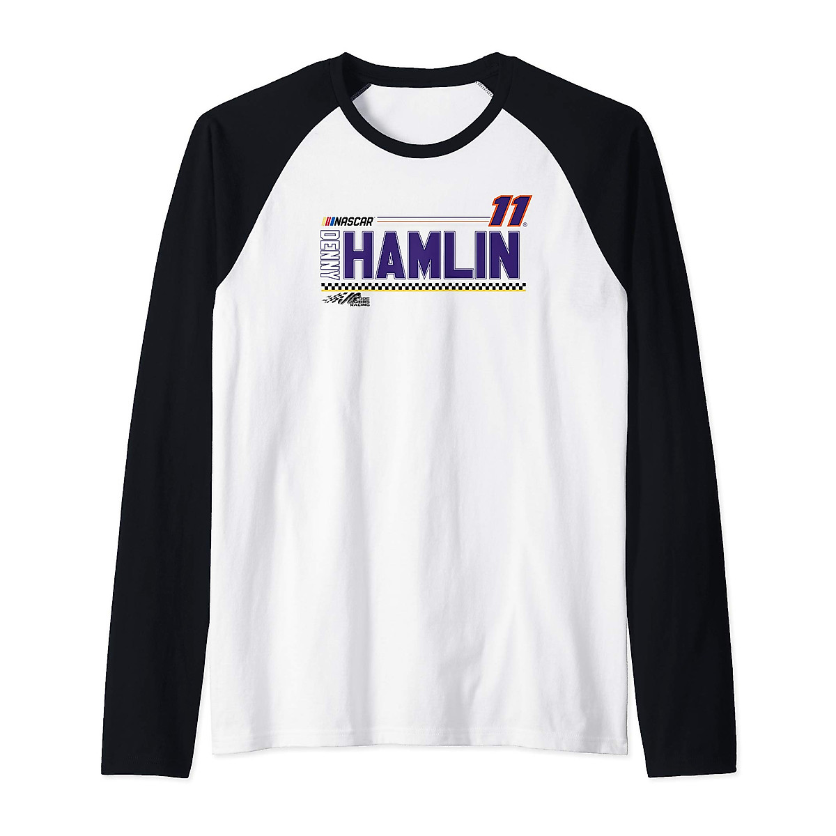 NASCAR - Denny Hamlin - Stripes Raglan Baseball Tee