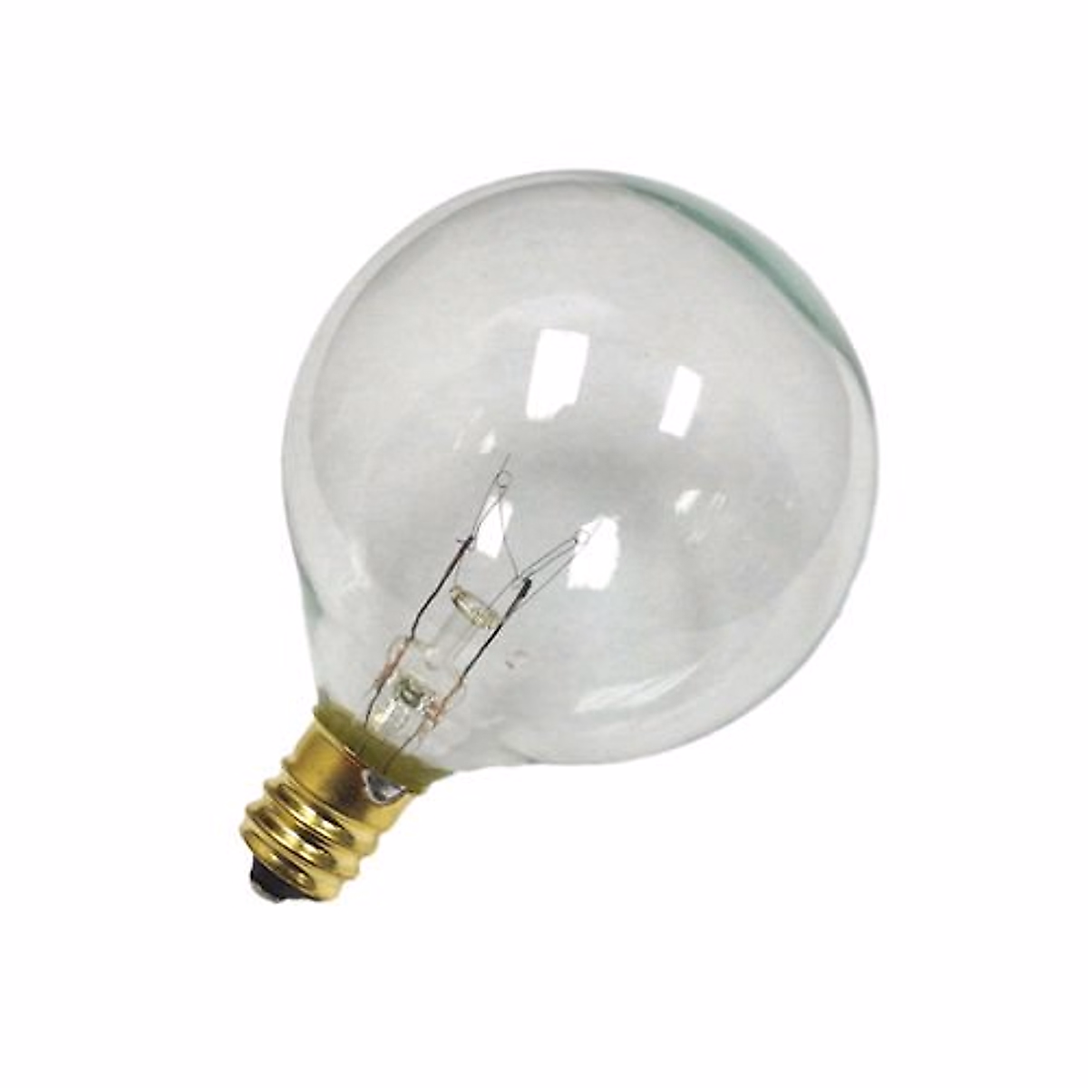 Sival G50 Globe Light Bulb, 7 Watts, Candelabra (E12) Base, 2" Diameter, Pack of 25 (G16-1/2), Clear