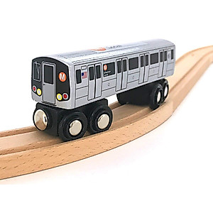 MUNI PALS Munipals New York City Subway Wooden Railway (B Division) F Train/6 Avenue Local–Child Safe and Tested Wood Toy Train