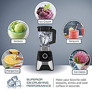 Professional Heavy Duty Power Blender. 1400-WATT motor. 64 oz BPA Free Tritan Jar. 33,000 RPM. Ideal for Making Smoothies, Almond Milk, Crushing Ice. Makes & Heats Soup. 10 Variable Speeds