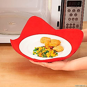 Small Microwave Bowl Huggers - Polyester Bowl Holders For Hot Food Hot Plate Holder Microwave Bowl Cozy Huggers - Heat Resistant Plate Hot Pads Microwave Hand Warmers Reusable Kitchen Gadget liberhaus