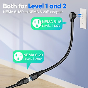 EV101 Portable EV Charger Level 1+2, 8/10/13/16 Amp Adjustable Electric Car Charger, 110V-240V 3.5KW 20 ft Plug-in Hybrid EV Charger