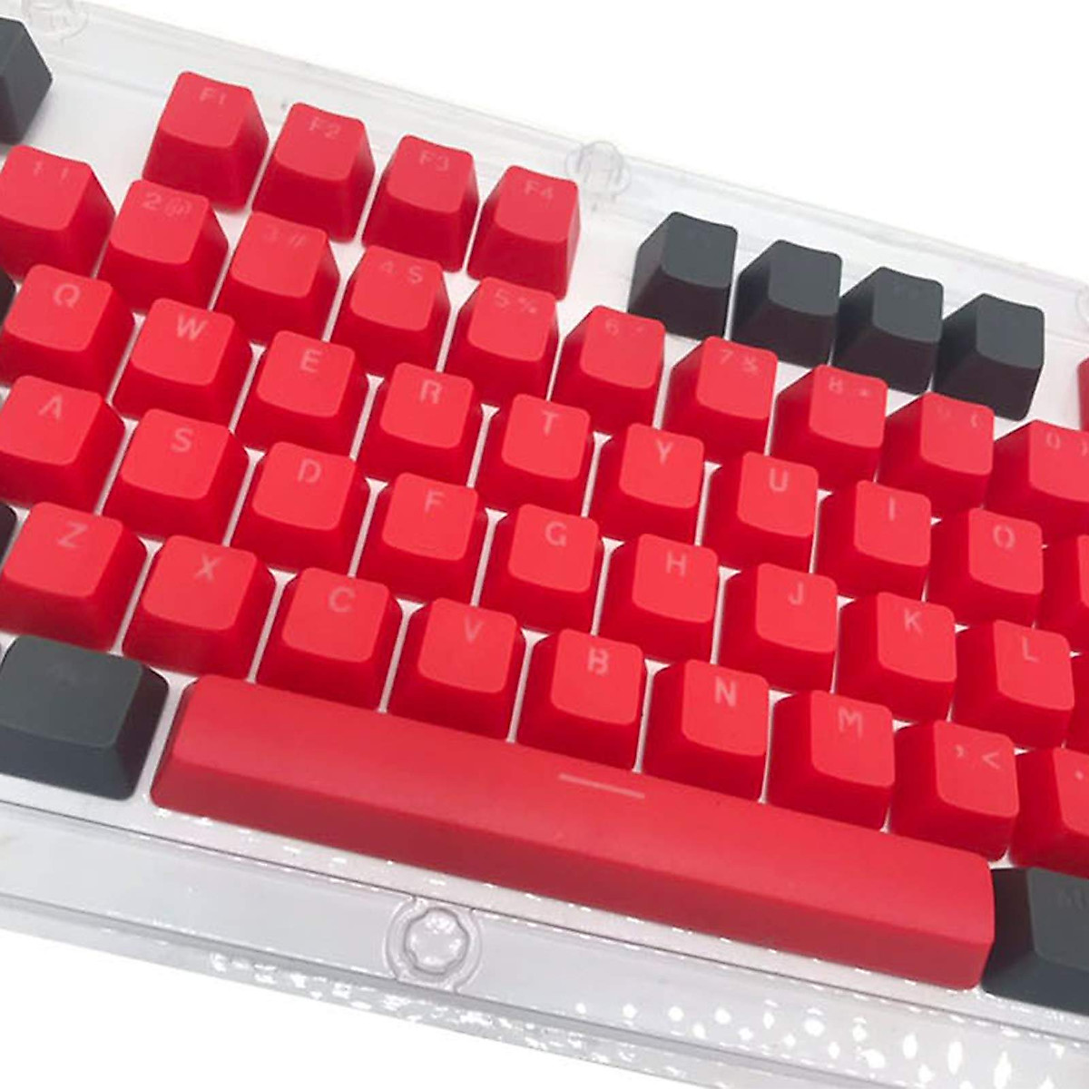 Gosundv 104PcsSet Double Color Backlight Keycap for Cherry MX Mechanical Keyboard,Keycaps Keyset for Mechanical Gaming Keyboard Switches- Black Red
