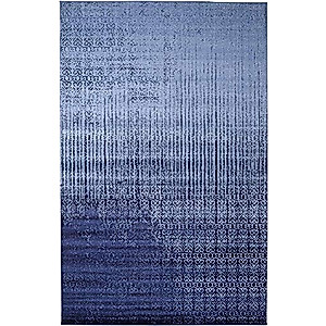Unique Loom Del Mar Collection Area Rug - Jennifer (10' 6" x 16' 5" Rectangle, Blue/ Navy Blue)