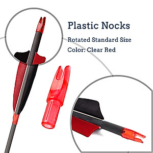 MS Jumpper Archery Carbon Arrows, High Percentage Carbon-Fiber Arrow Spine 400 with 4" Real Feathers 100 Grain Points for Hunting/Targeting Compound/Recurve/Long Bow 6Pack (30inch)