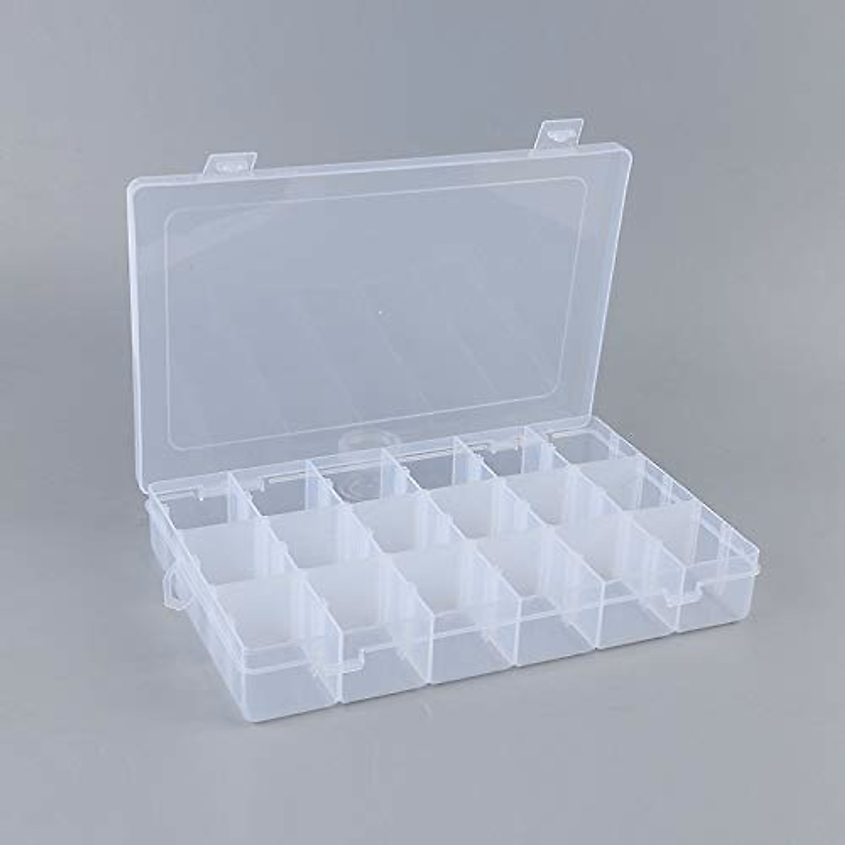 Plastic Organizer Box with Dividers | 36 Compartment Organizer | Clear Organizer Box for Bead Storage, Letter Board Letters, Fishing Tackle, Jewelry, & Screws 10.8" x 6.9" x 1.7"