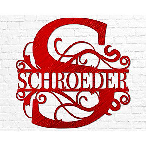 Custom Metal Signs | Metal Name Sign | Metal Wall Art | Split Letter Monogram Wall Decor | Metal Wall Art Last Name Sign | Family Name Sign | Personalized Wedding Gift | Metal Art | Outdoor Metal Sign