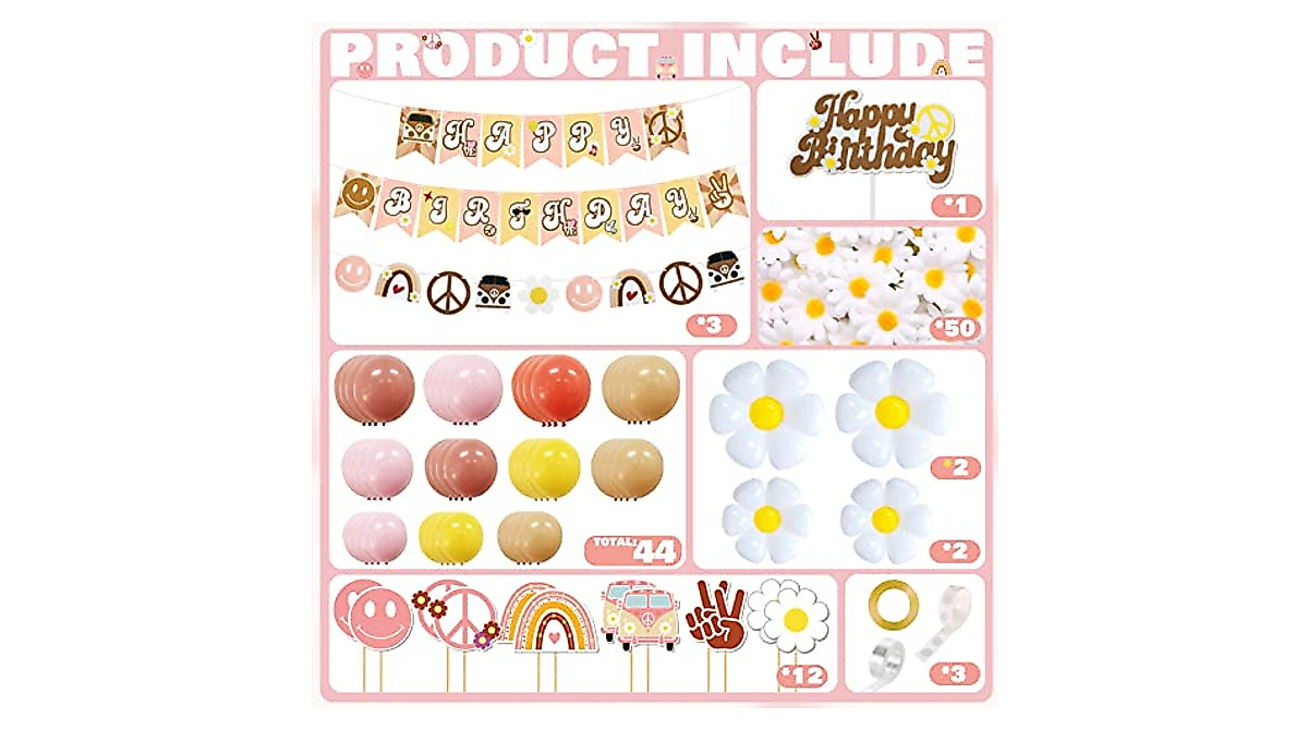 Groovy Daisy Party Decorations - Hippie & Boho Birthday Supplies