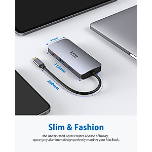 USB C Adapters for MacBook Pro/Air, Selore 9 in 1 USB C Hub with 4K HDMI, 2 * 10Gbps USB-C 3.1 GEN2 Port, 1Gbps Ethernet, USB 3.1 10Gbps Data Ports, 2*USB 3.0 dongle for Dell, HP and More