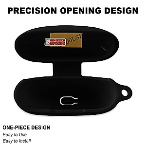 Geiomoo Silicone Carrying Case Compatible with BeatsStudio Buds, Portable Scratch Shock Resistant Cover with Carabiner (Black)