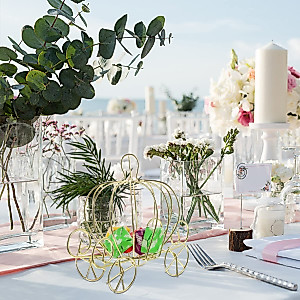 SEWACC Pumpkin Carriage Metal Candy Box Decorative Princess Carriage Candy Cart Candy Container Tabletop Decoration for Halloween Wedding Party