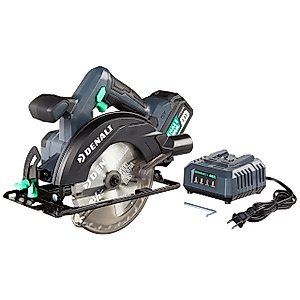 Amazon Brand - Denali by SKIL 20V 6-1/2 Inch Cordless Circular Saw Kit with 4.0Ah Lithium Battery and 2.4A Charger, Blue