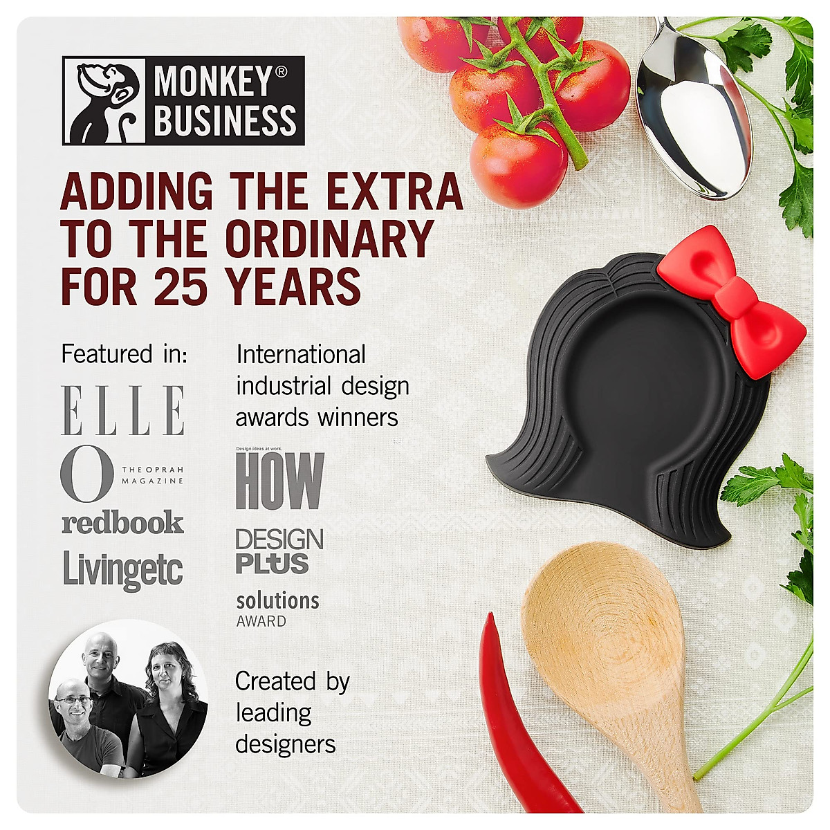 Betty's Fun Wig-Shaped Silicone Spoon Rest/Utensil Rest from a Series of Cool Kitchen Gadgets | 50s-Style Spoon Rest for Kitchen Counter | Original Kitchen Accessories by Monkey Business