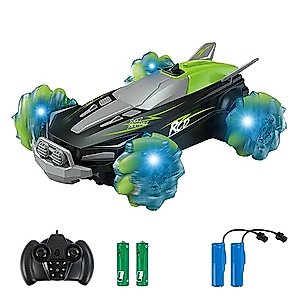 WOWELLO RC Drift Cars with Spray Mist for Kids, Remote Control Car with LED Lights and Music, Rechargeable RC Stunt Toy Car, Indoor and Outdoor Toys for 3 4 5 6 7 8-12 Year Old Boys Girls Gifts