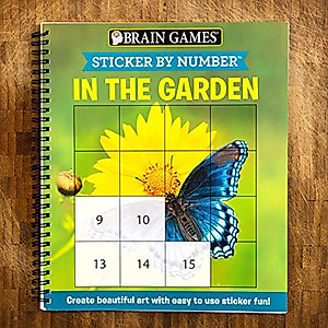 Brain Games - Sticker by Number: In the Garden (Easy - Square Stickers): Create Beautiful Art With Easy to Use Sticker Fun!