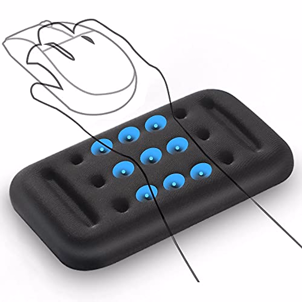 Wrist Rest for Mouse, Mouse Wrist Rest, Lekvey Mouse Pad Wrist Support, Ergonomic Memory Foam Gel Wrist Rest with Massage Holes, Pain Relief Mouse Wrist Cushion for Laptop, Office, Gaming, Black