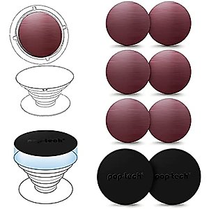 Metal Plate for Phone Magnet, 8 Pack Replacement Magnet Disc Magic Mount Plate with Adhesive Backing for Socket Grips & Magnetic Car Holder Cradle Stand(Dashboard/Vent/CD Slot/Windshield) - Round