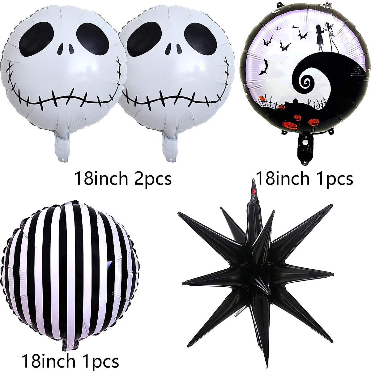 Nightmare Before Christmas Balloons Decorations Skull Halloween Party Decorations Balloon Garland Kit Purple Black Balloon Arch with Skull Balloons for Halloween Birthday Baby Shower Decorations