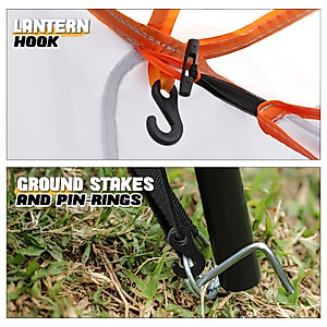 MoNiBloom 5-8 Person Tent for Camping Extra Large Portable Cabin Huge Tent, Waterproof Windproof 1 Living Room and 2 Bedroom 181'' Length Tent with Carry Bag for Outdoor Picnic Family Gathering