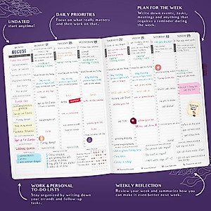 Legend Planner PRO Hourly Schedule - Weekly & Daily Organizer with Time Slots. Appointment Book Journal for Work & Personal, A4 (Purple)