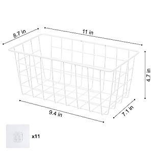 5 Pack Wire Storage Baskets, Hanging Wall Basket Premium Metal Storage Bin Organizer Basket for Home Office Kitchen Pantry Bathroom Countertop