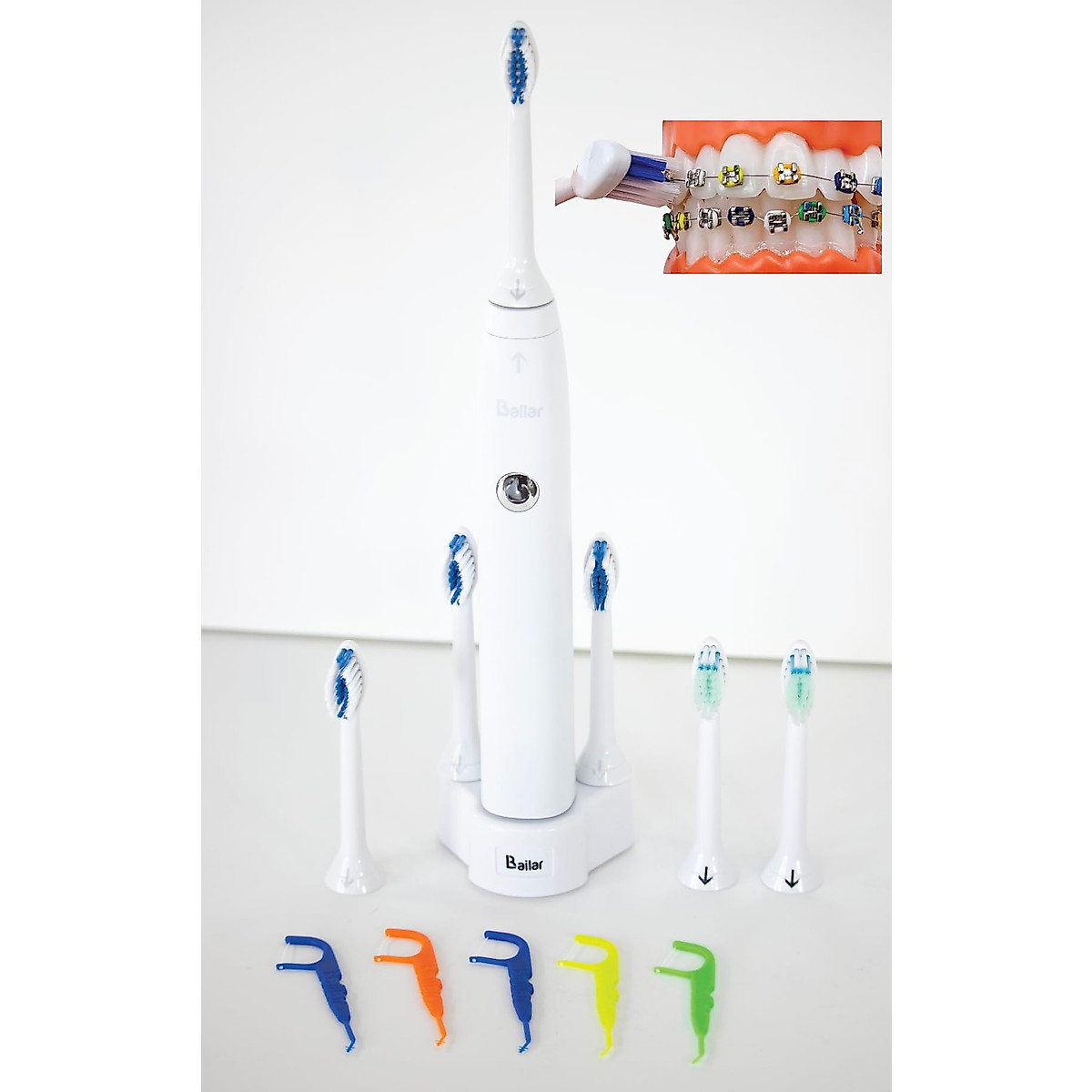 LBailar Braces Toothbrush Rechargeable with 4 Heads Bonus 2 AFTERCARE