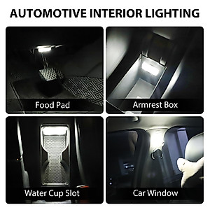 LivTee 2PCS Wireless Small Car LED Lights Interior, USB Rechargeable Car Interior Led Night Light for Car Decor, Car Accessories for Men and Woman (White)