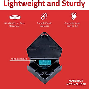 Mouse Bait Station with Keys - Child and Pet Safe Tamper Resistant Corner Unit Mini Rodent Trap Bait Stations - Heavy Duty and Reusable for Home, Indoor Outdoor Use (6 Pack, 2 Keys - Black)