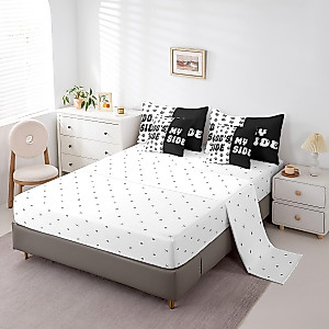 7 Pieces King Size Cute Dog Paws Print Comforter Set,Dog Side My Side Bedding Set for Boys Girls,Kawaii Puppy Animal Pet Rustic (Comforter+Fitted+Flat Sheet+2 Pillowcases+2 Throw Pillow Covers)