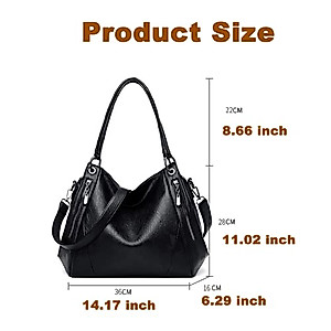 WENICER Hobo Bags for Women Leather Purses and Handbags Large Hobo Purse Shoulder Bags with Adjustable Shoulder Strap-Red