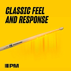 ProMark Drum Sticks - Classic Forward 2B Drumsticks - Drum Sticks Set - Oval Wood Tip for Dark, Warm Tone - Hickory Drum Sticks - Consistent Weight and Pitch - 4 Pairs
