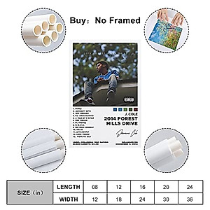 OFITIN J Poster Cole 2014 Forest Hills Drive Music Album Cover Poster for Room Aesthetic Canvas Art Posters 12x18inch(30x45cm)