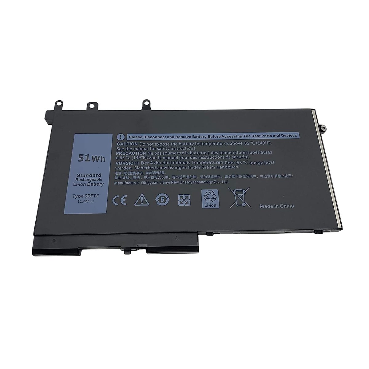 Aluo 93FTF New Laptop Battery compatable with Dell Precision 15 3520 3530 Latitude 5280 5480 5580 5590 5490 5288 5290 5488 E5280 E5480 E5580 E5490 E5590 E5290 D4CMT 4YFVG 83XPC 083XPC